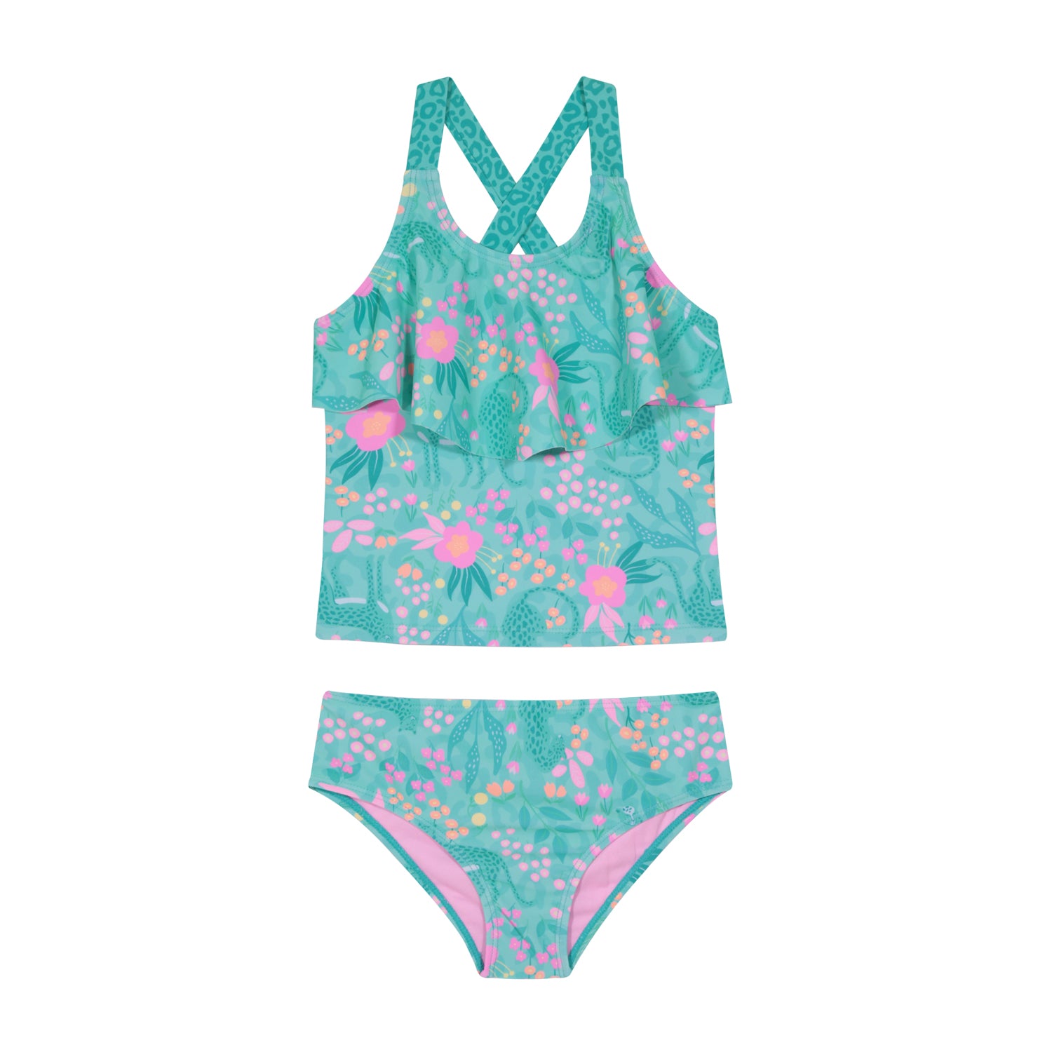 Traje de Baño Niña Tankini Vuelo UV50 H2O Wear Turquesa – Tienda H2O Wear
